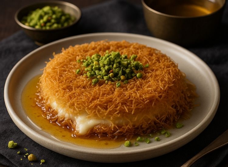 Recette Express de Knafeh avec Cheveux d'ange Kadayif Rôti
